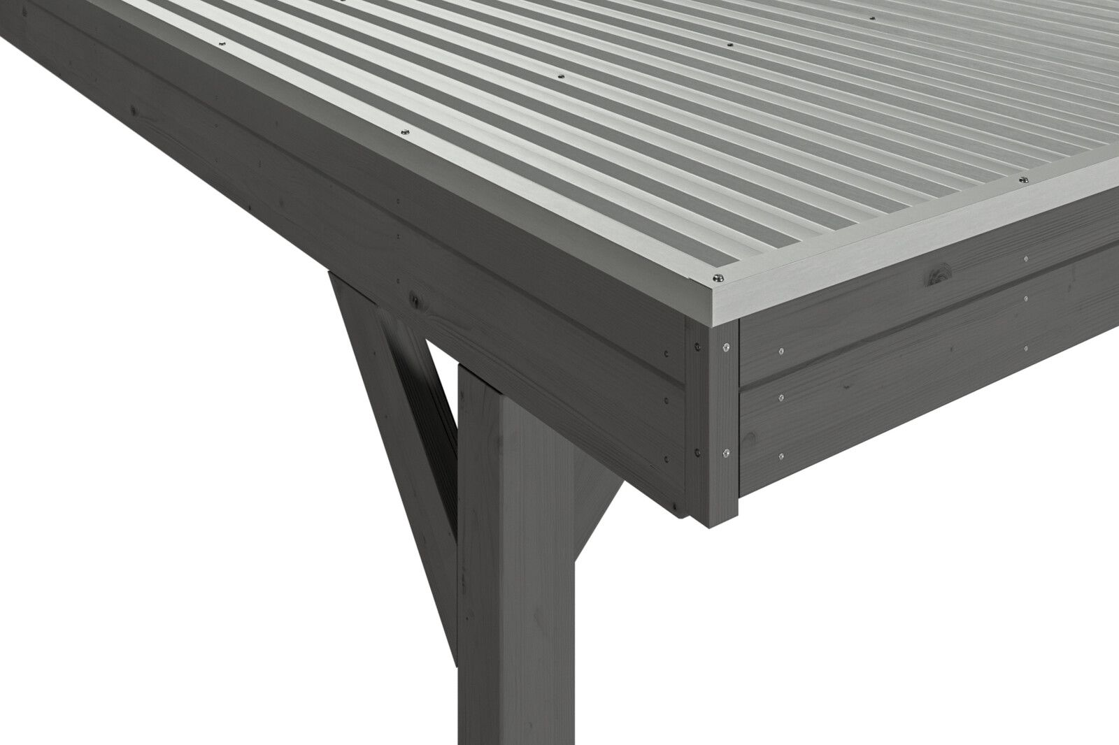 Carport Grunewald 321 x 554 cm met Aluminium dakplaten, gelakt in leigrijs | Leigrijs | 321 x ...